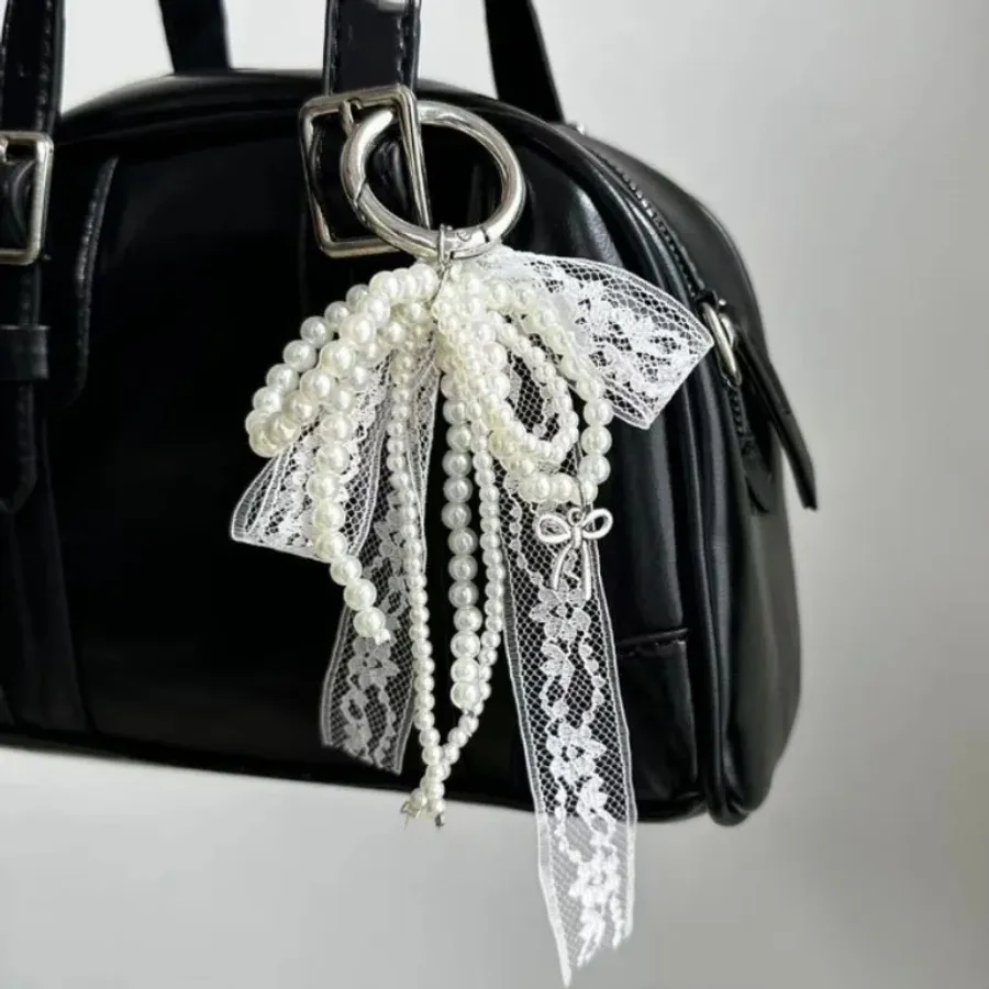 Lace Bowknot Keychains vs Leather Tassel Keychains: Which bag charm ...