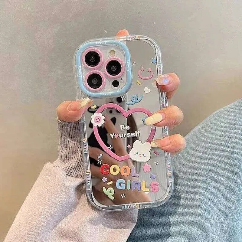 Korean Couple Hearts Air Cushion Mirror Phone Case... From Dh912603111 ...