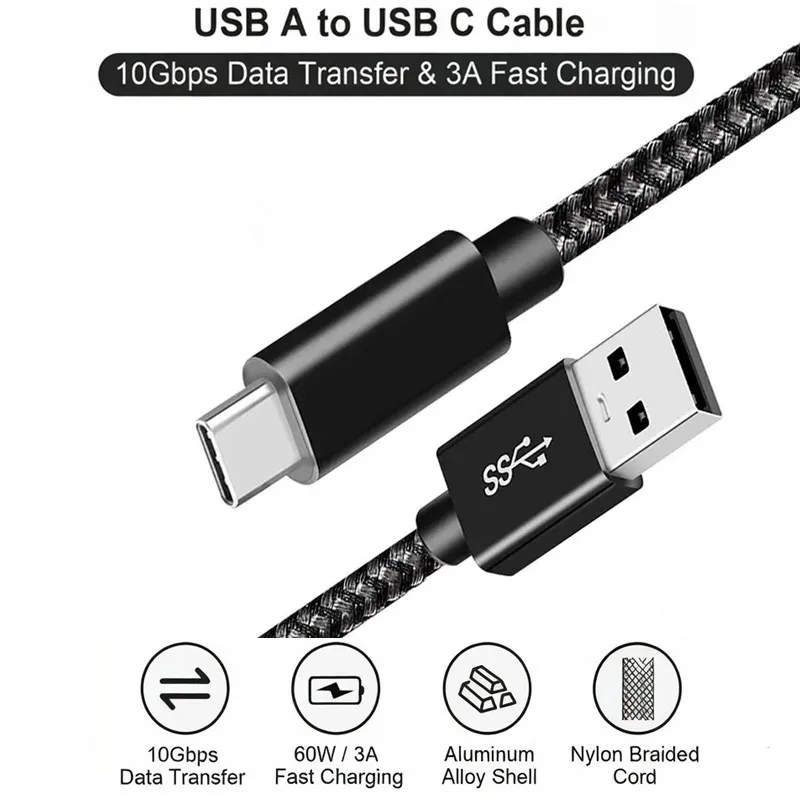 Braided USB A To USB C Cable USB3.2 10Gbps Data... From Topshenzhen, $1 ...