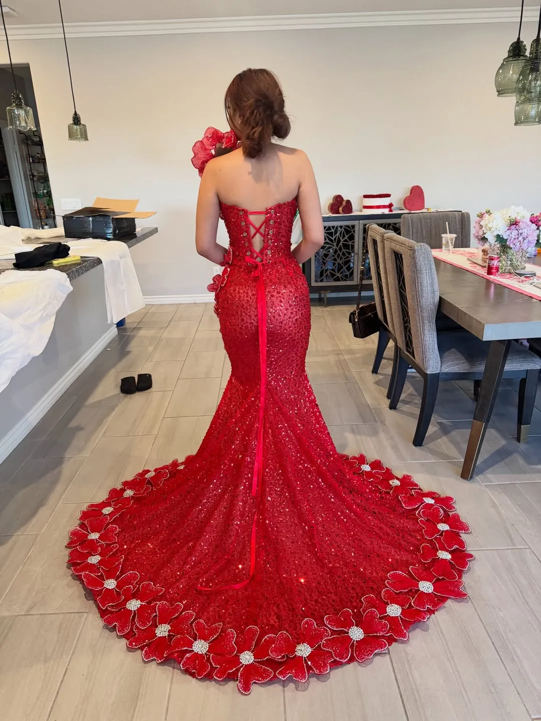Red One Shoulder Mermaid Prom Red Prom Dress With... From Dreamcode ...