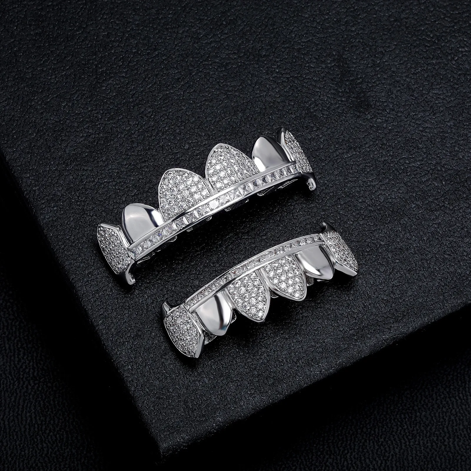 Gold Plated Iced Out CZ Iced Out Teeth Set For Men And Women Perfect ...