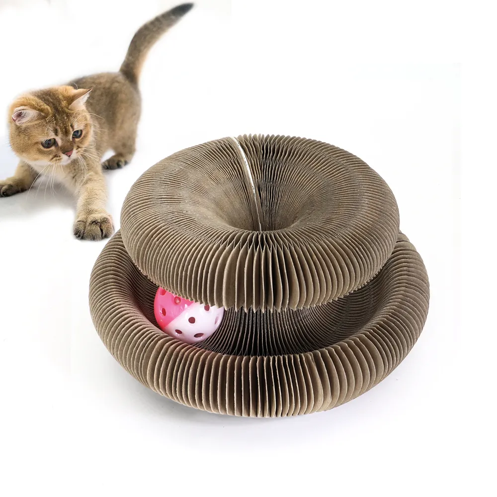 Interactive Cat Scratch Toy with Bell & Folding Design - Fun & Durable ...