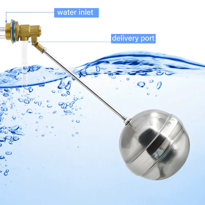 1/2 3/4 1 Brass Float Valve Cold And Hot Water Tank Floating Ball Valve ...