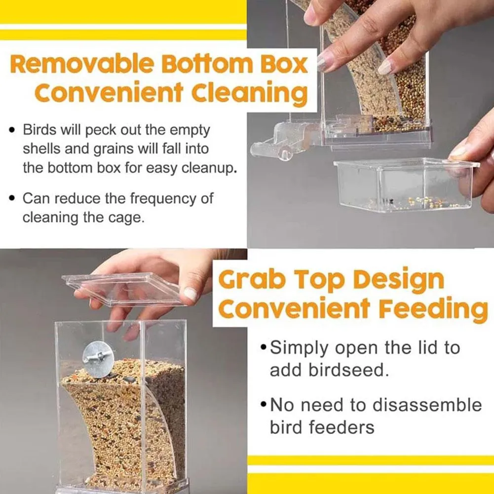 Transparent Automatic Automatic Parrot Feeder For Canaries, Budgies ...
