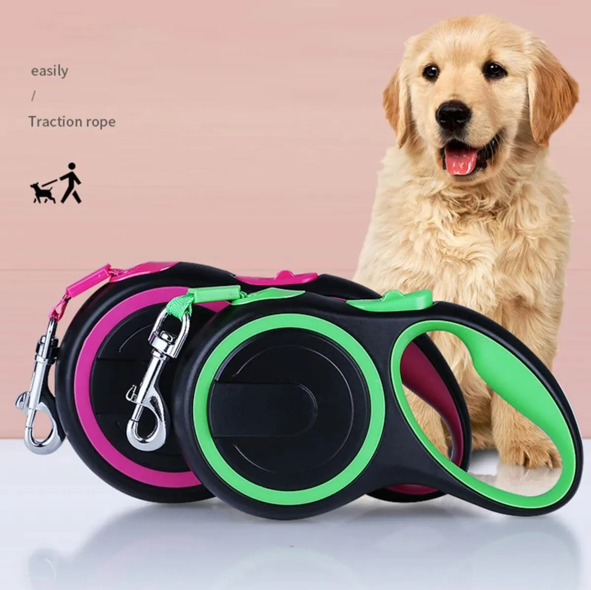 Retractable Dog Leash - 3/5/8M Nylon, Automatic Extending Lead for ...