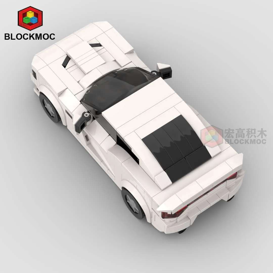 MOC Brick Dodge Challenger SRT Hellcat Racing Sports Car White Building ...