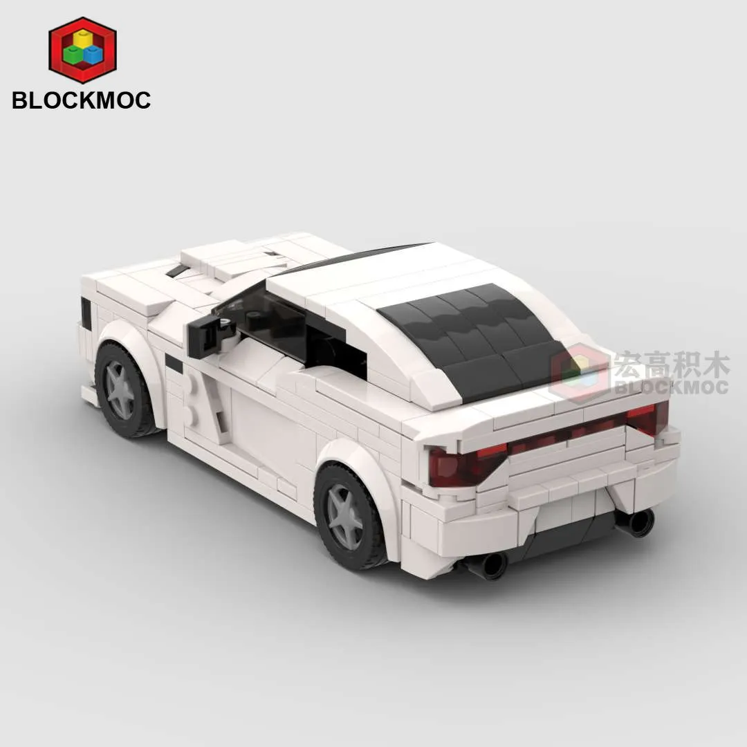 MOC Brick Dodge Challenger SRT Hellcat Racing Sports Car White Building ...