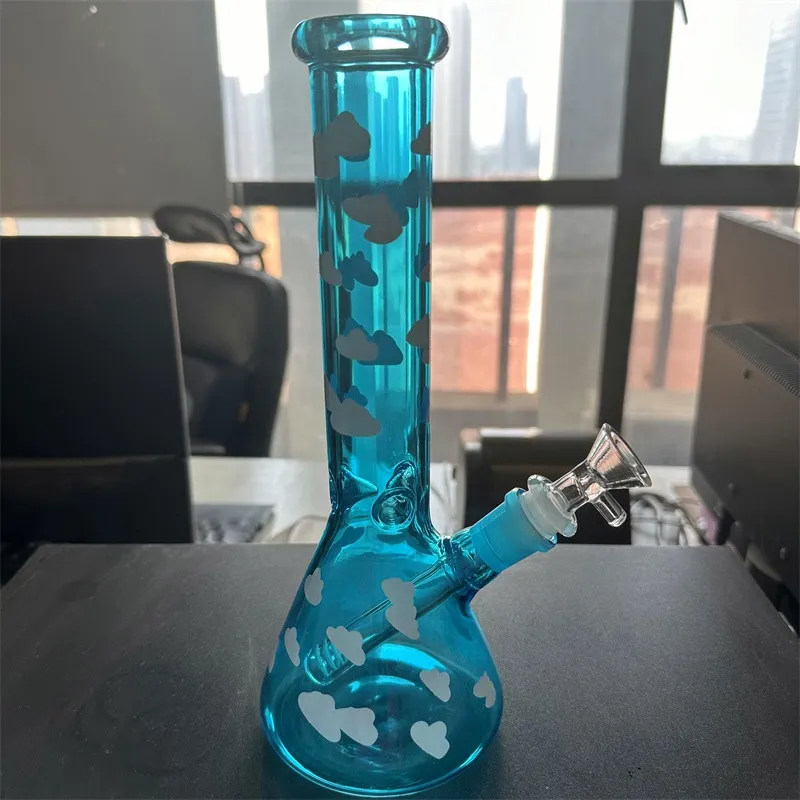 10 Inch Glass Beaker Bong With Red Cloud Sun Heady Design Ideal For ...