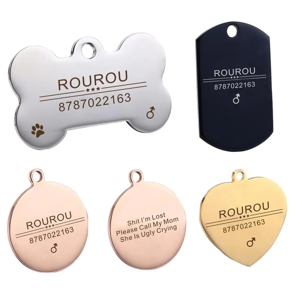 DHgate.com:Personalized Stainless Steel Pet ID Tags - Engraved Dog Cat ...