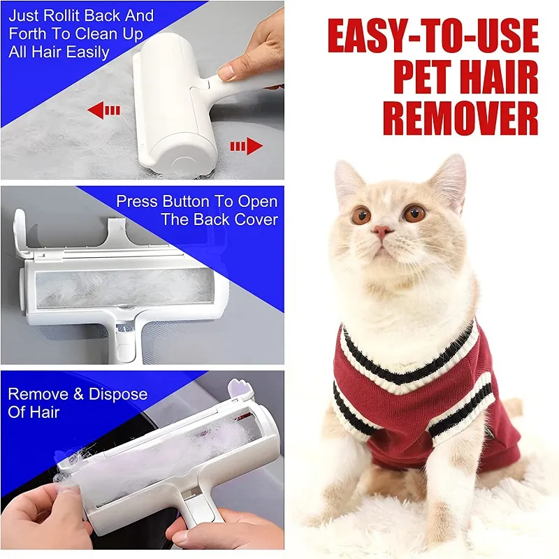 Pet Hair Remover Roller - Efficient Dog & Cat Fur Removal Tool with ...