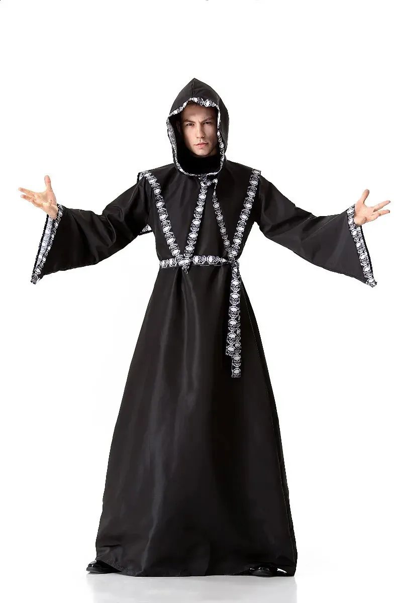 Black Halloween Wizard Witch Grim Reaper Couples Costume - Robes for ...