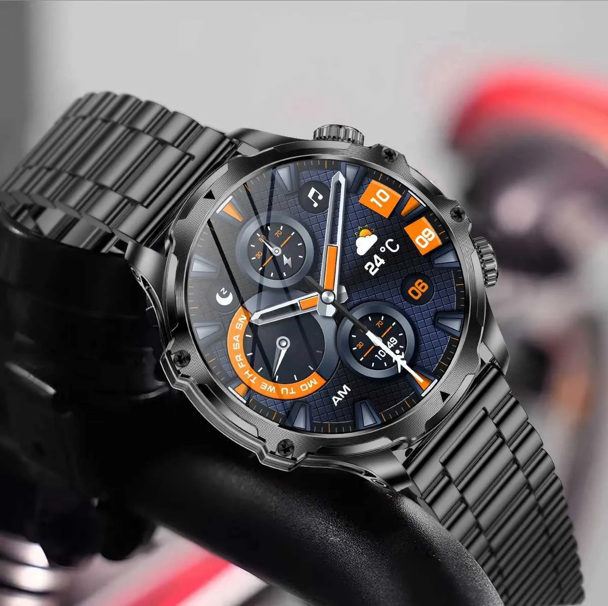 AK75 Rugged Smartwatch with Flashlight | Fitness Tracker, LED Light, BT ...