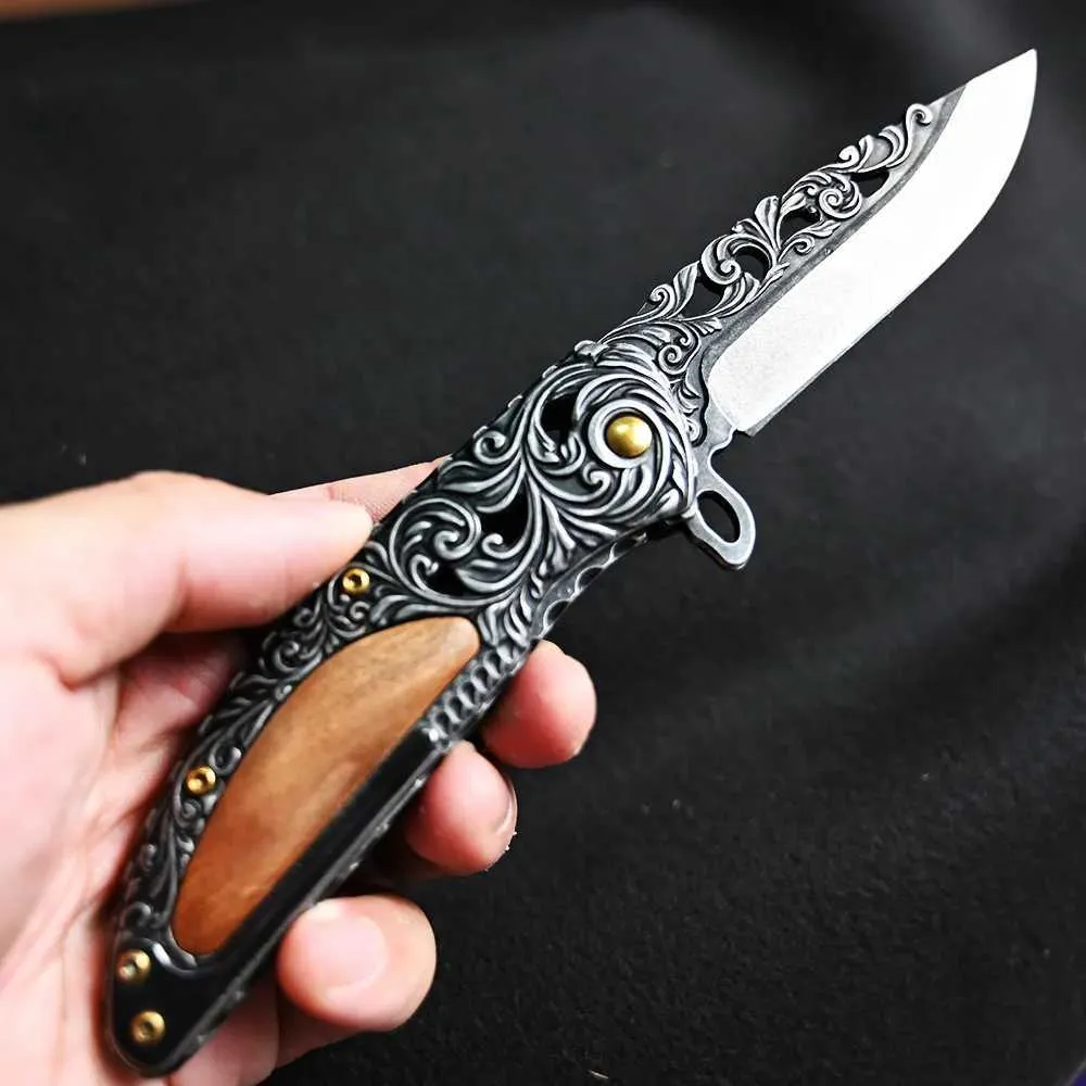 Stonewash Titanium Tactical Knife: Survival, Hunting, Camping Utility ...
