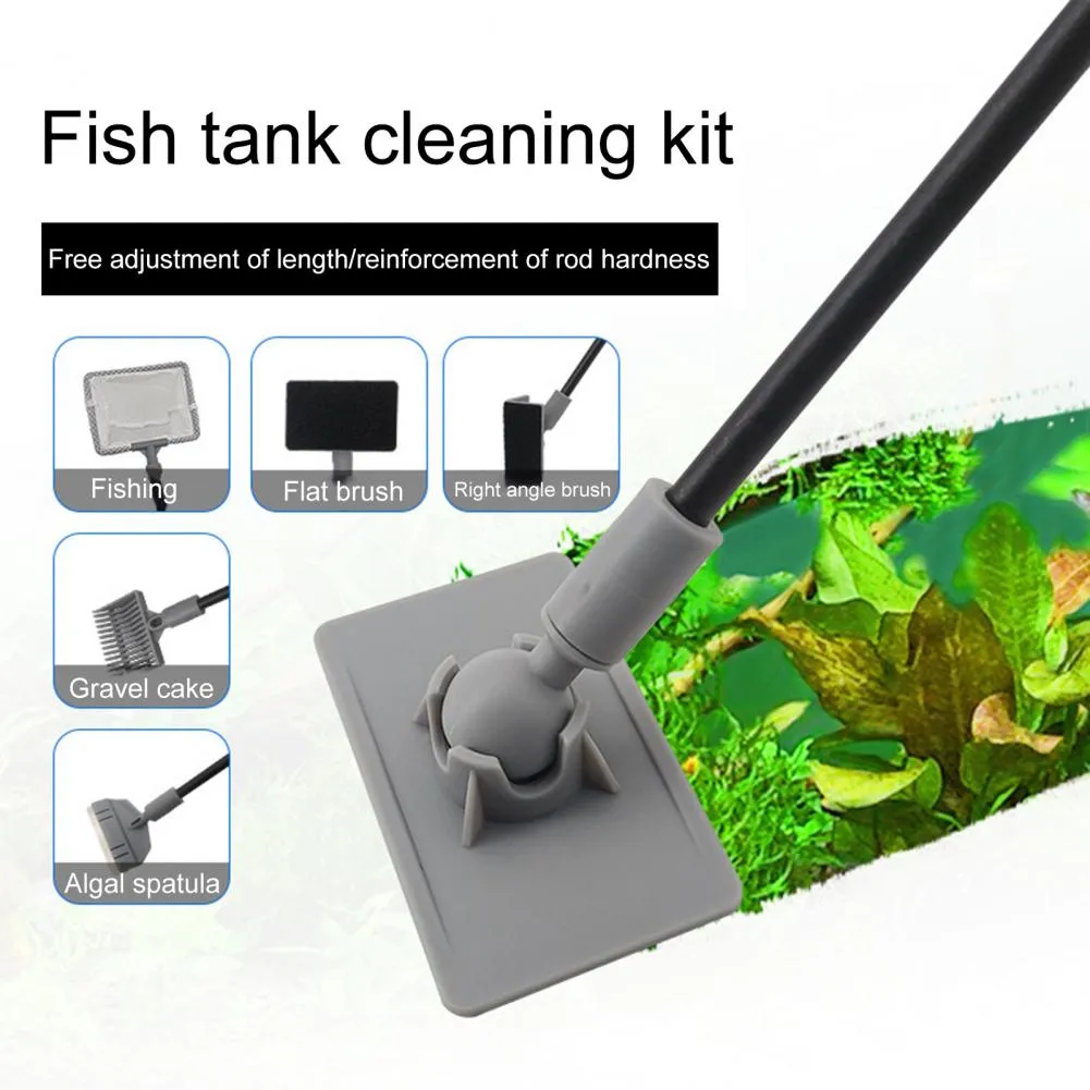 Adjustable Aquarium Algae Scraper Set: 5-in-1 Fish Tank Cleaning Kit ...
