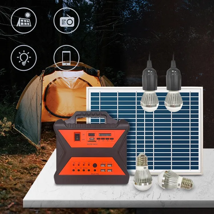 Portable Solar Power System with FM Radio, Bluetooth Speaker, and LED ...