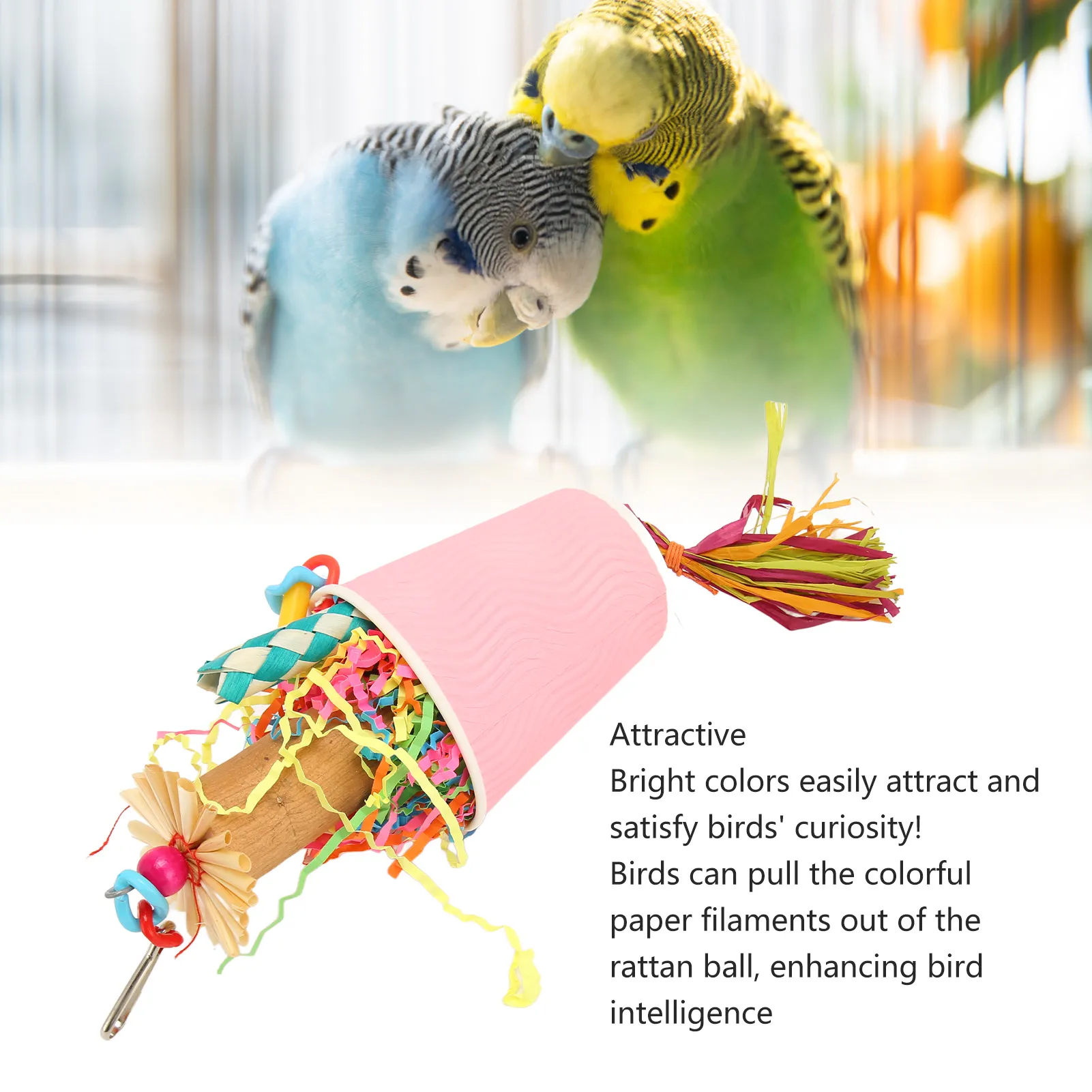 ful Paper Shredding Bird Toys - Interactive Hanging Foraging Cups for ...