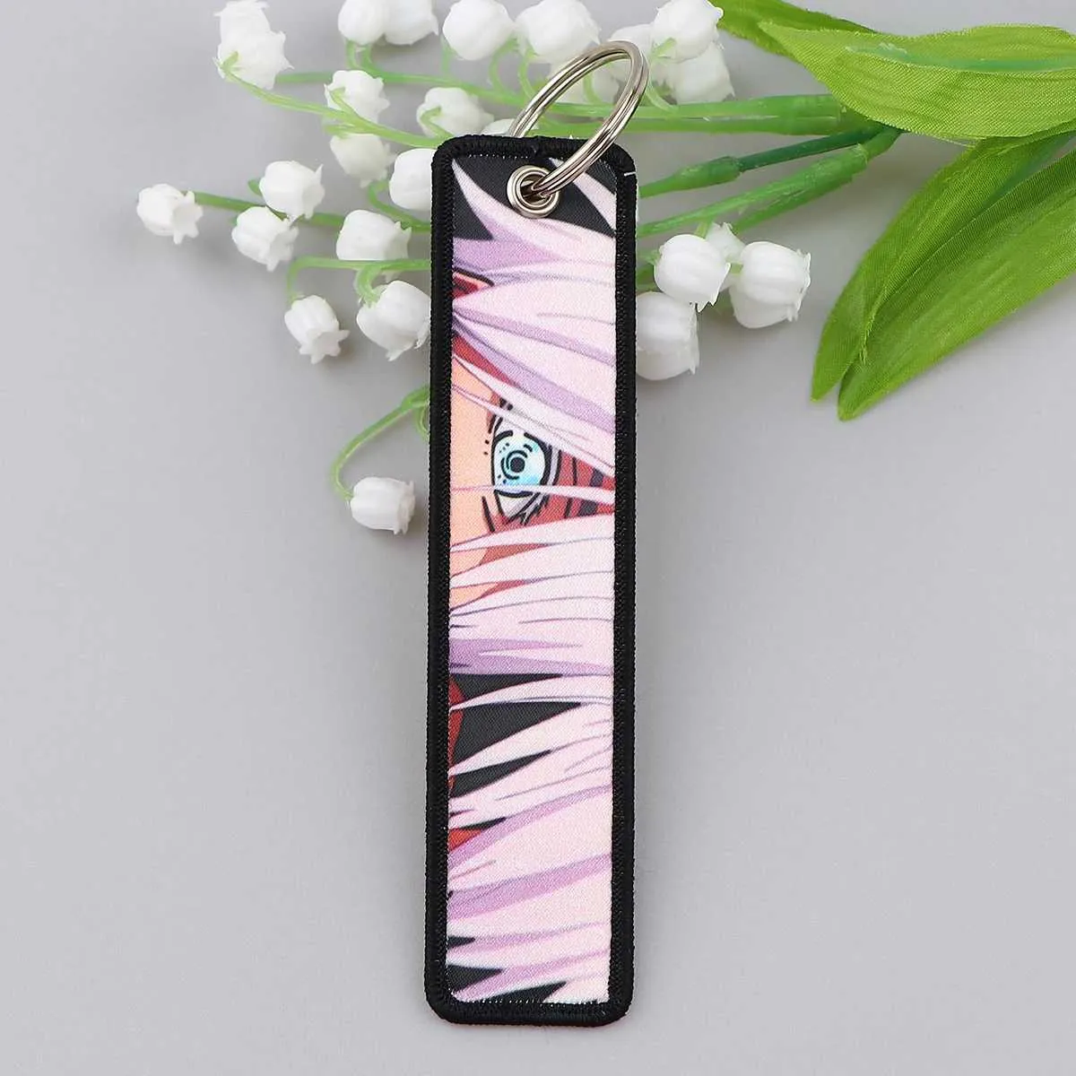 Key Holder Keychain, Embroidered Character Keyring Japanese Inspired ...