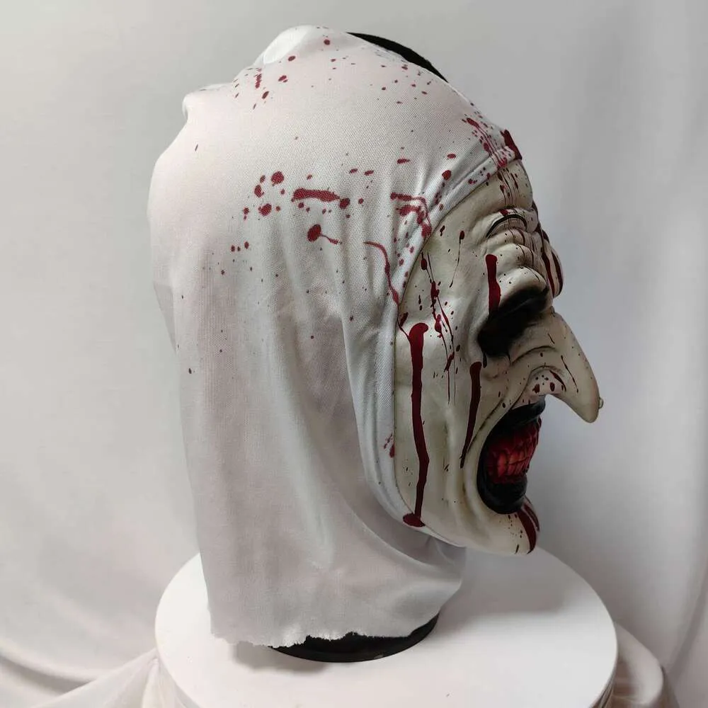Halloween Terrifier 3 Bloody Hat Clown Costume Latex Full Head ...