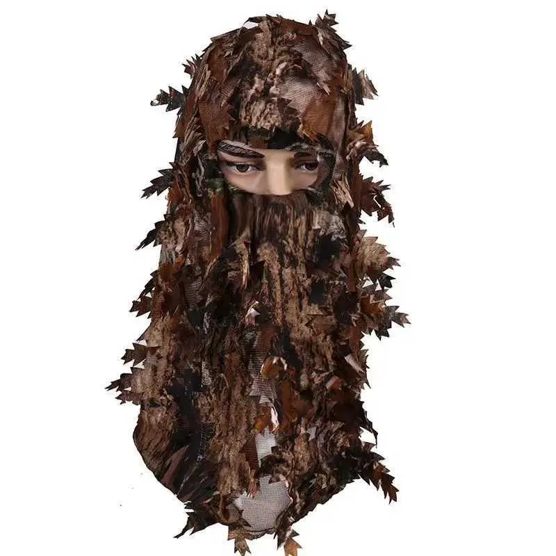 Camouflage Hunting Gear Set: 3D Face Mask, Ghillie Hat, Gloves ...