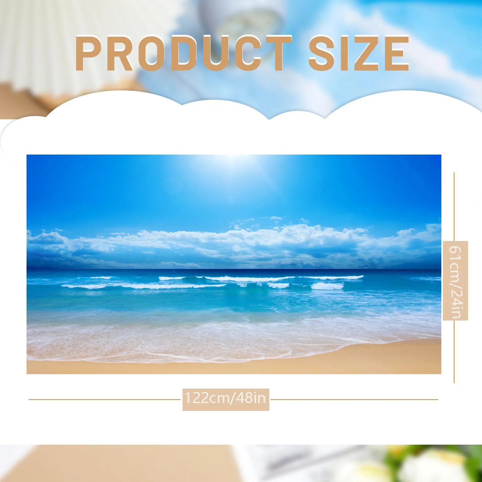 Magnetic Ceiling Light Diffuser Cover 2x4 Ft, Blue Sky Clouds & Sea ...