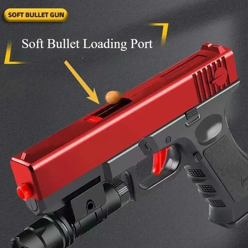 Glock Flashlight Toy Gunner Soft Bullets Foam Ball Air Gun Launcher For ...