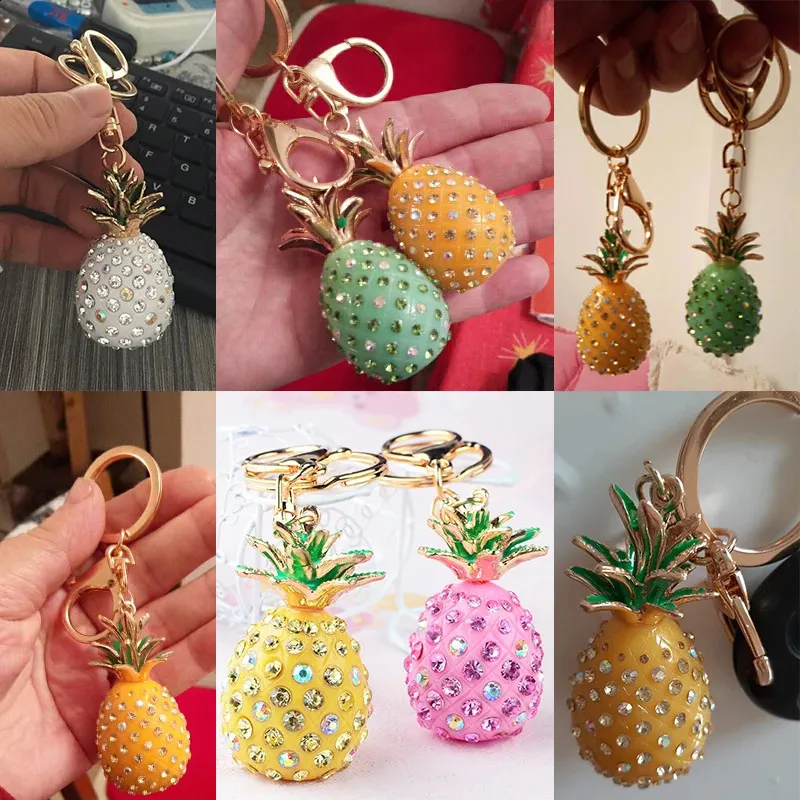 Red Crystal Rhinestone Cherry Keychain - Cute Fruit Key Chain for Women ...
