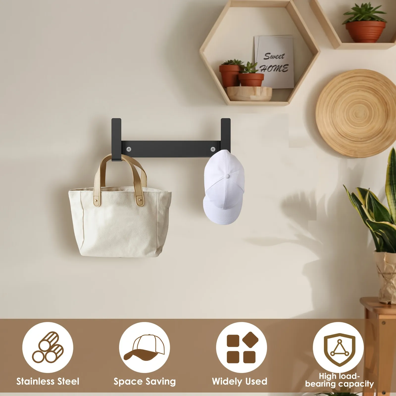 Stainless Steel Wall Mounted Hat Organizer With High Load Bearing ...