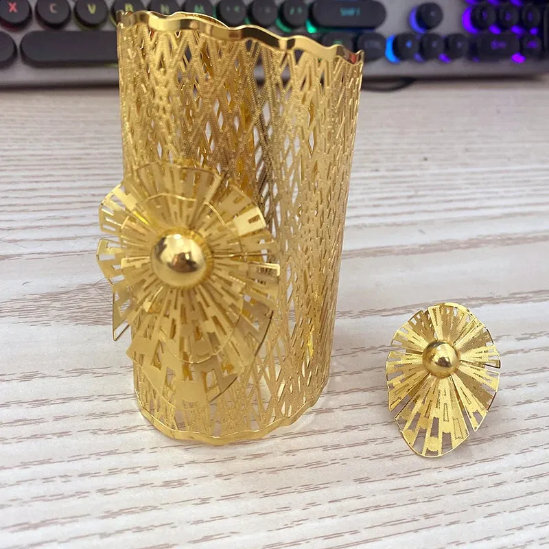 Ethiopian Statement Bangles Bracelet For Women 24k Gold Color, Big And ...