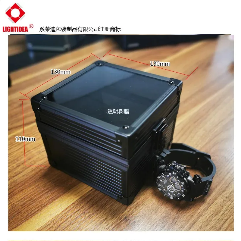 Premium Single Watch Box - Aluminum Alloy, Transparent Glass Display ...