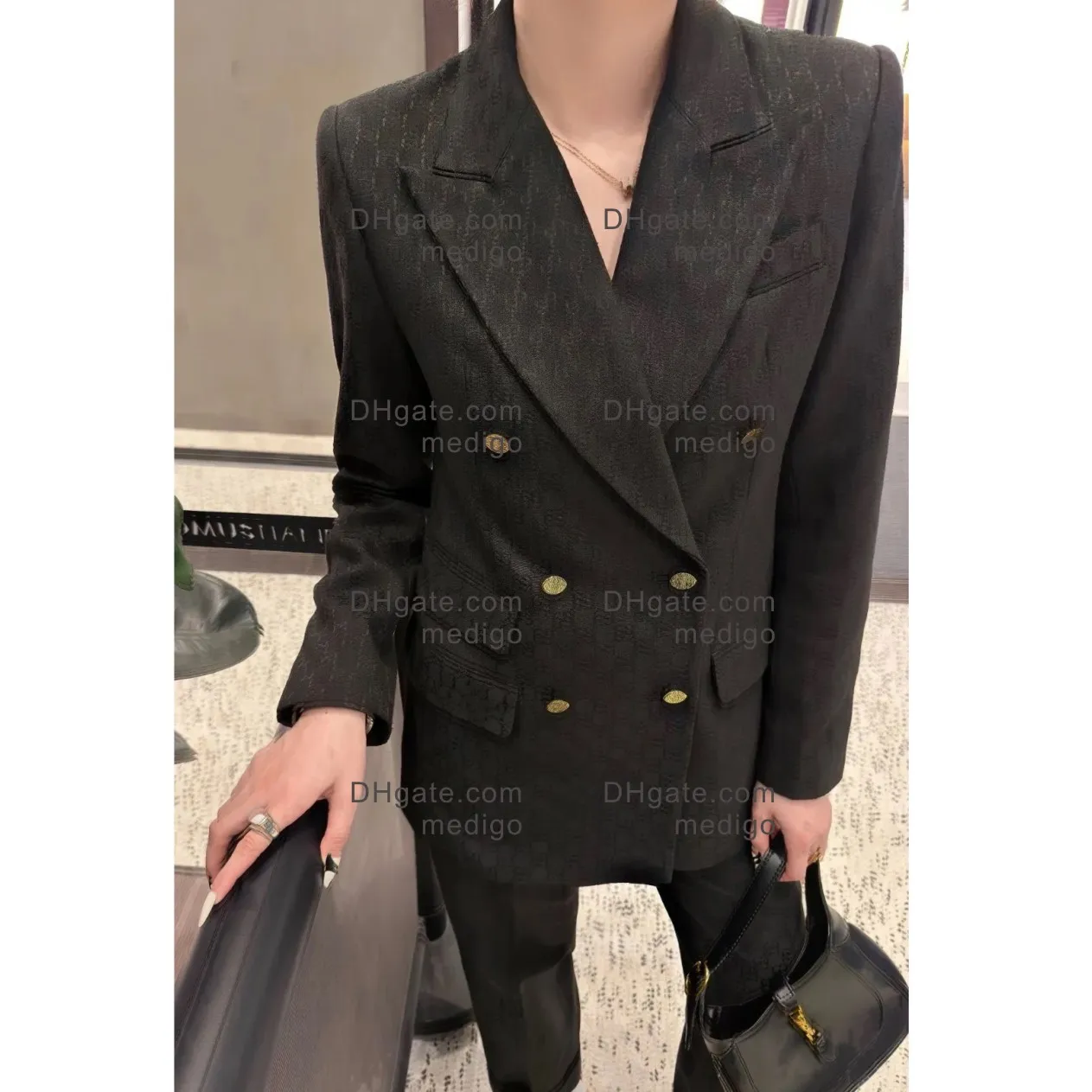 Luxury Designer Black Tuxedo Jacket Womens For Women Classic Letters ...