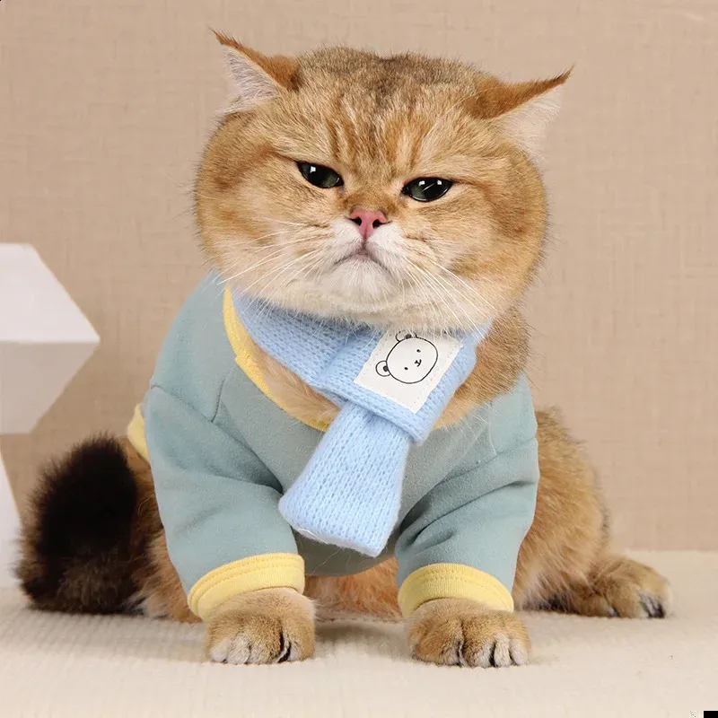 Cozy Winter Cat Coat with Scarf - Soft Fleece Puppy Vest for Kitten ...
