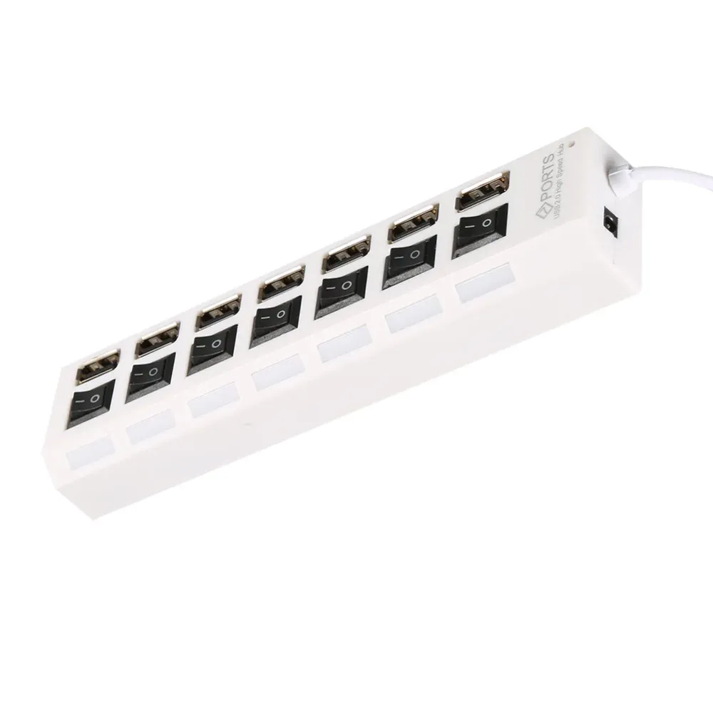 High Speed 7-Port USB 2.0 Hub with On/Off Switch for PC & Laptop from ...