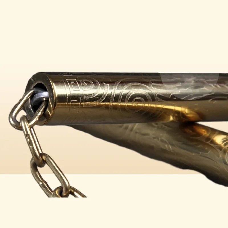 Stainless Steel Rilievo Dragon Veins Nunchakus Non Slip Combat Martial ...