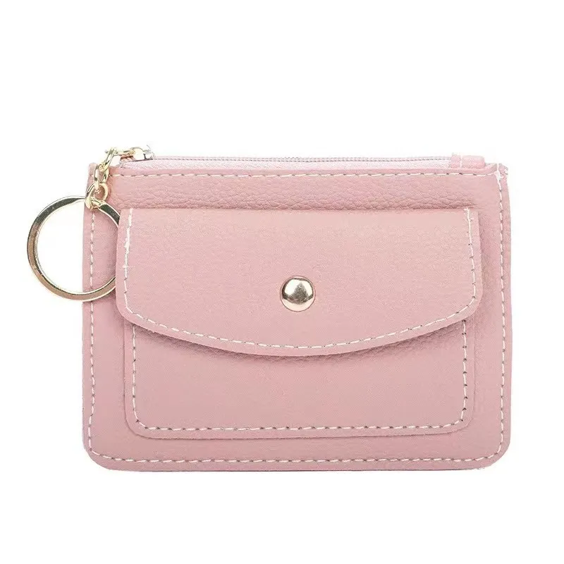 Women's Fashion Small Zipper Purse With Coin Purse PU Leather Plaid ...