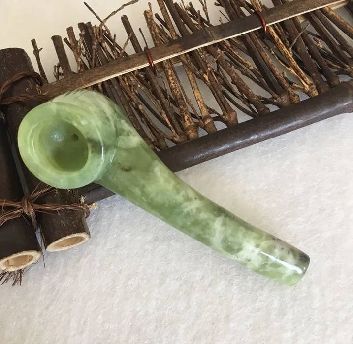 Qbsomk Jade Fumar Piedra Brillo Pipa Tabaco Mano Cigarrillo Titular ...