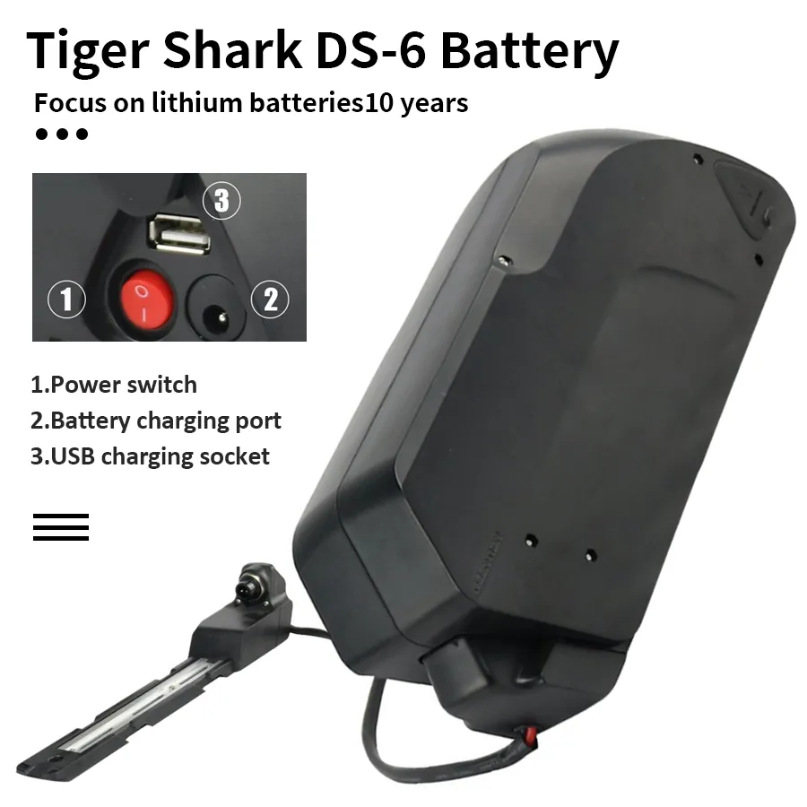 Reention Tiger Shark E Bike Battery: 36V/15Ah, 48V/14Ah Lithium Ion ...