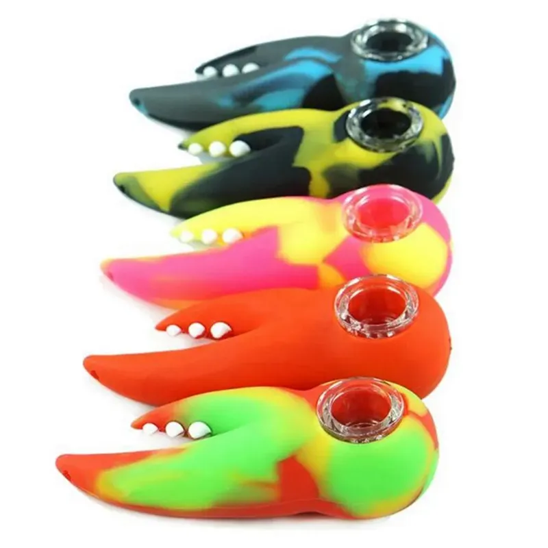 Silicone Crab Forceps Smoking Hand Pipe 3.7inch Colorful Smoking Hand ...