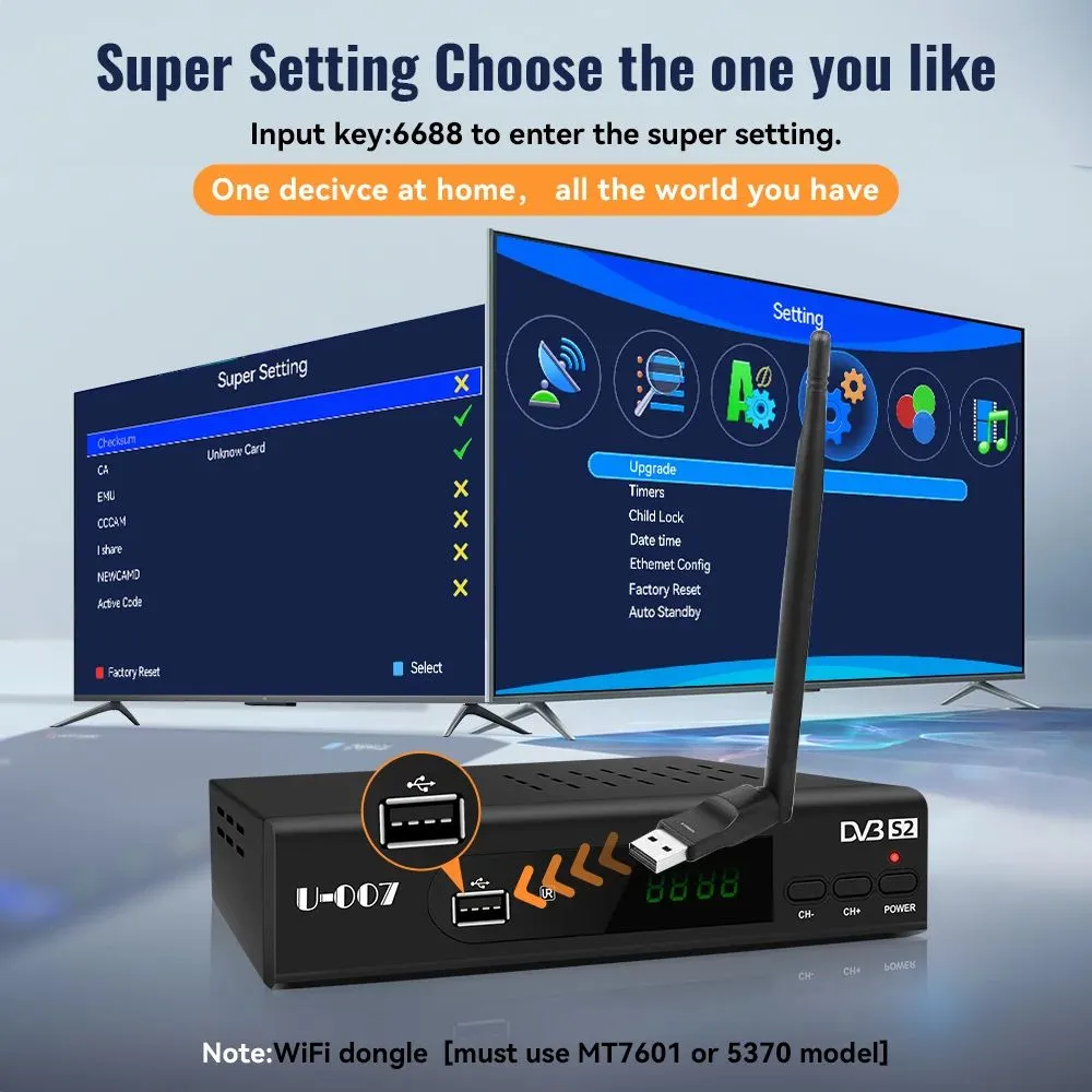 Receptor Satelital DVB S2 4K Ultra HD Con Reproductor Multimedia ...