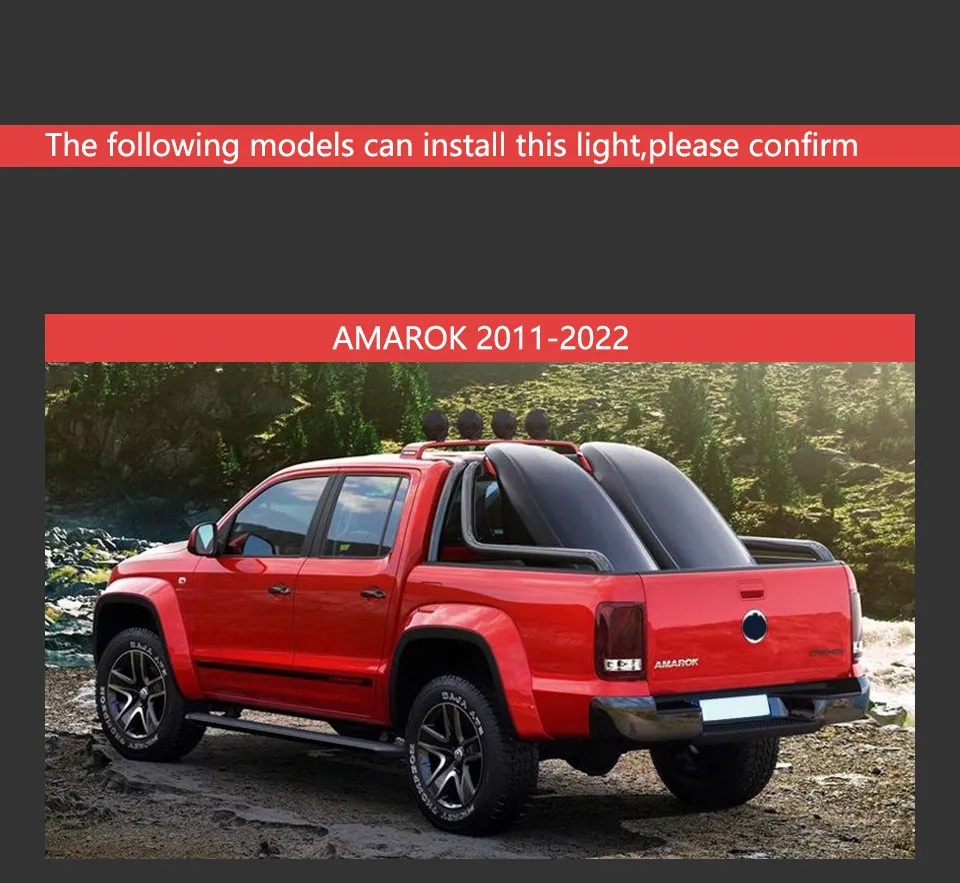 Tail Light Assembly For VW Amarok LED Taillight 2010 2023 Rear Brake Reverse Turn Signal Light ...