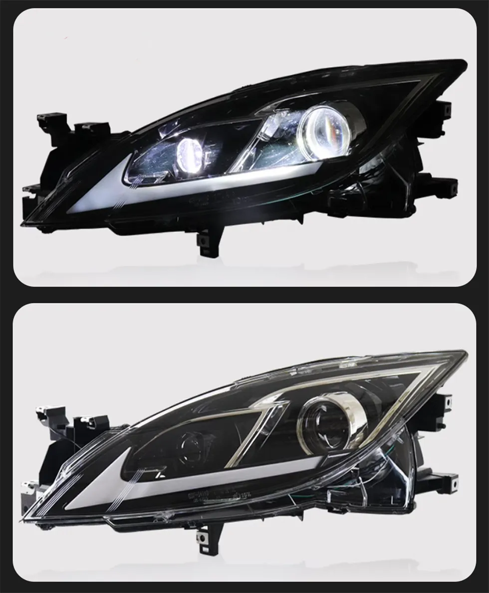 2010 Mazda 6 Headlights, Sleek LED Headlight Assembly With Angel Eye ...