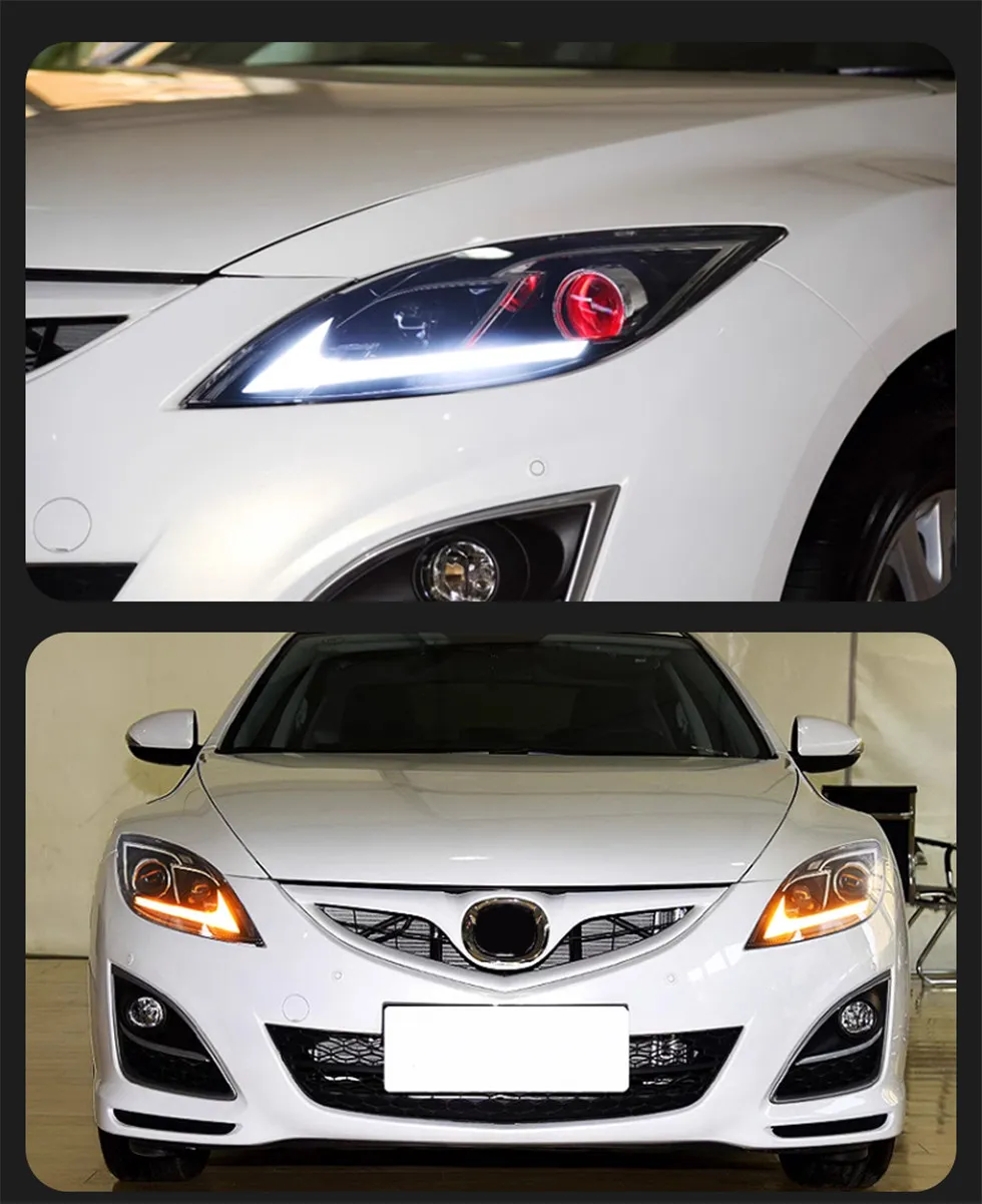 2010 Mazda 6 Headlights, Sleek LED Headlight Assembly With Angel Eye ...