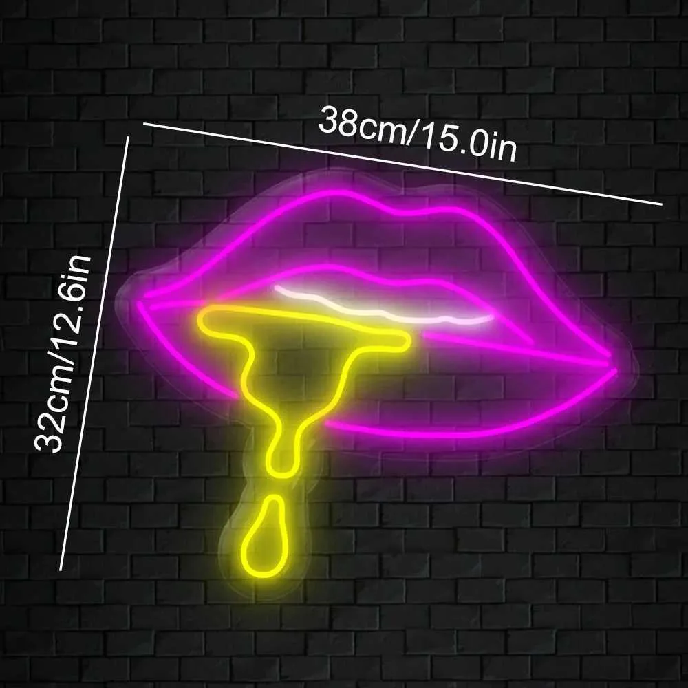 Led Neon Sign Sexy Lips Neon Signs Led Light Flame Red Lips Neon Sign