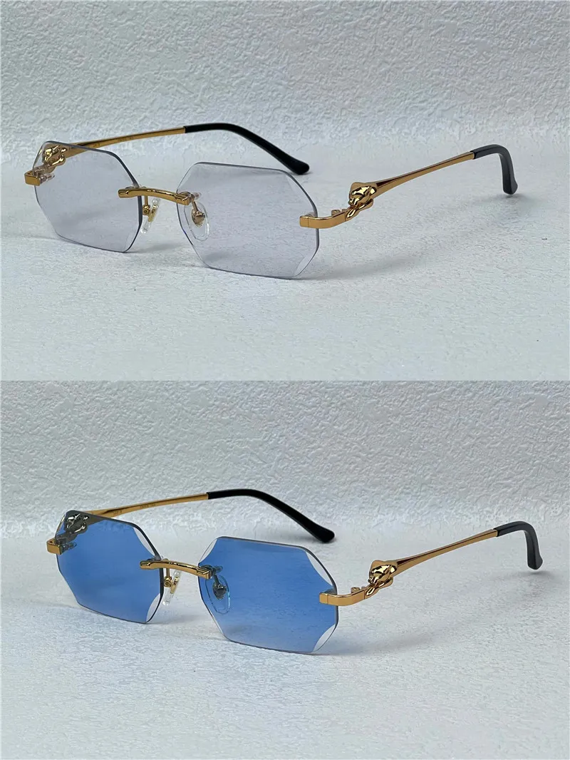 Color Changing Rimless Metal Frame Rimless Sunglasses Mens With Diamond ...