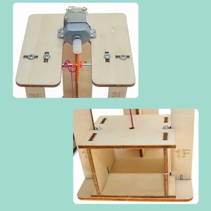 DIY Electric Remote Control Lift Elevator Model Kit Science Experiment ...