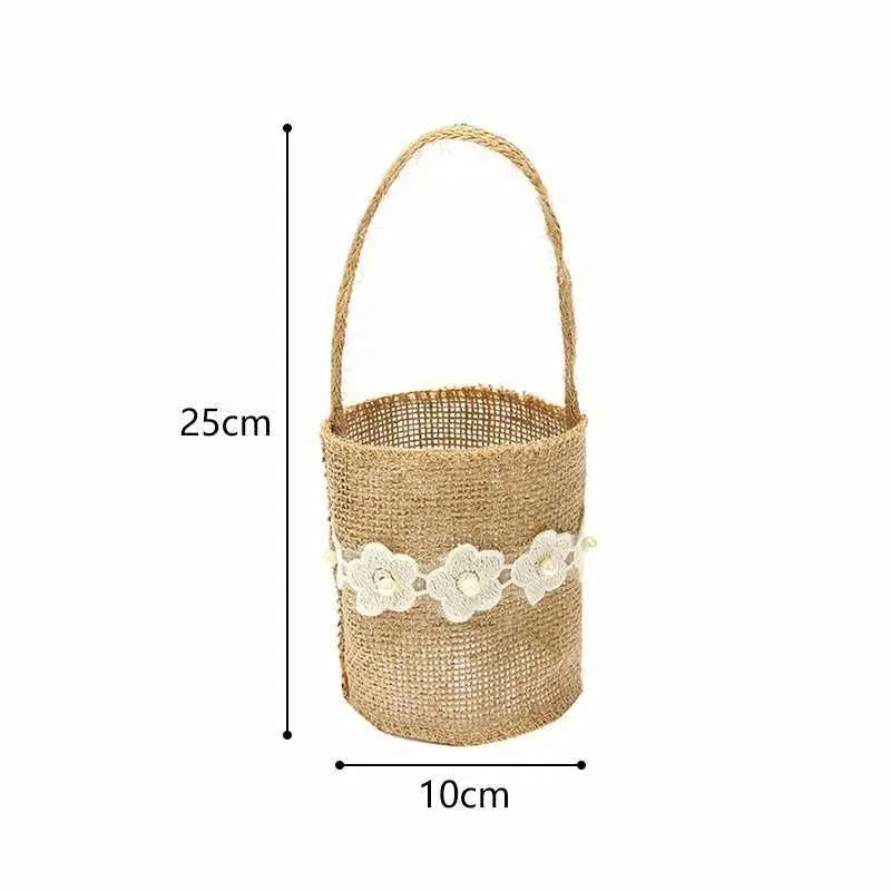 Flower Baskets For Weddings: Rustic Jute Ring Box With Lace Accents ...