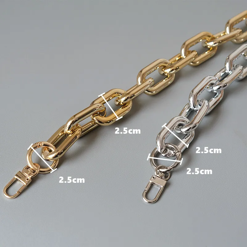 Gold Chain Bag Strap Acrylic & Metal Purse Handle, Detachable Shoulder ...
