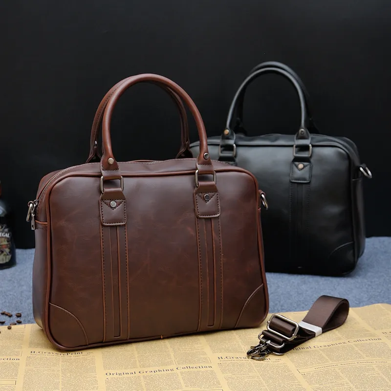 DHgate.com:Luxurious Crazy Horse Leather Briefcase for Men: Timeless ...