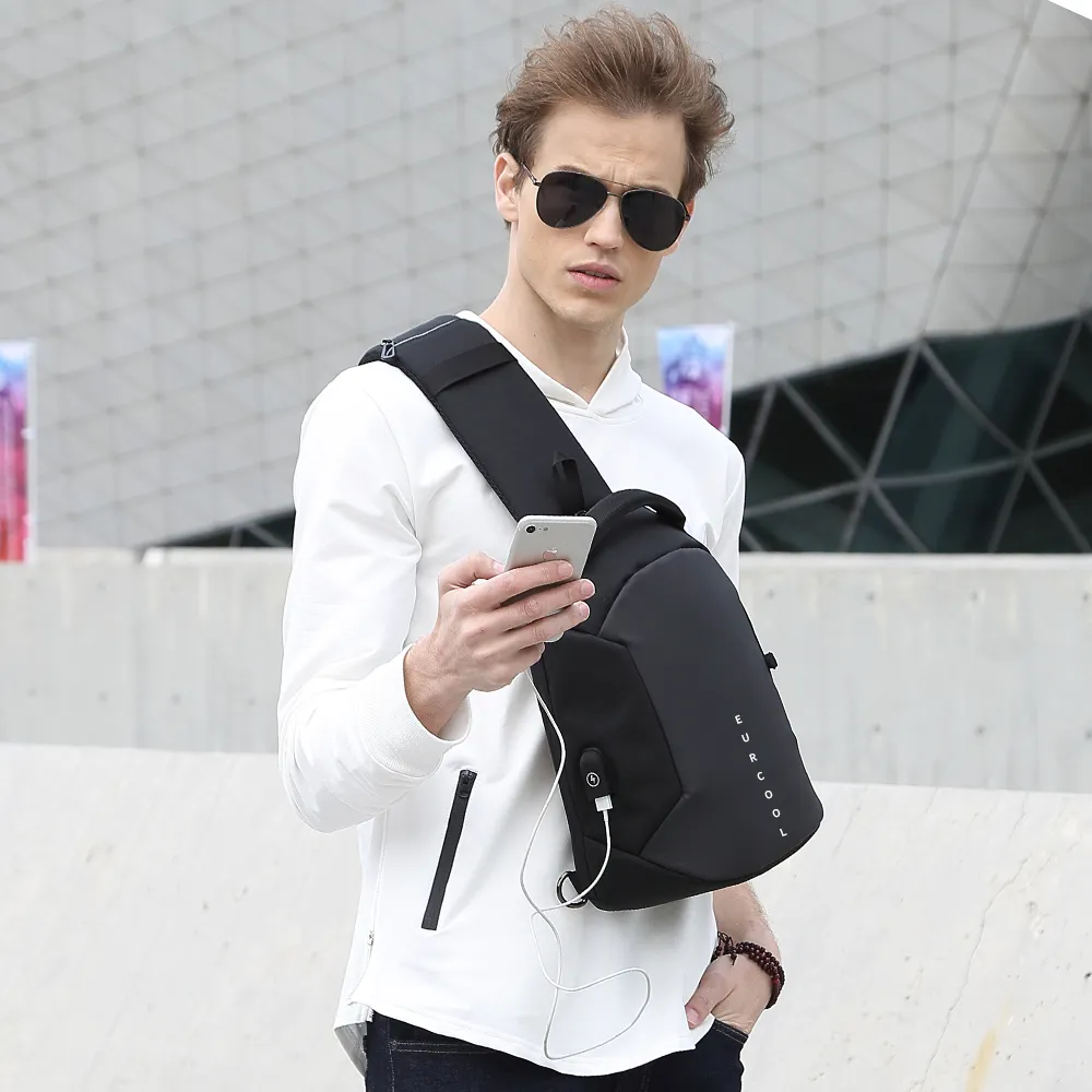 Waterproof Oxford PU Leather Crossbody Bag For Men Multifunctional ...