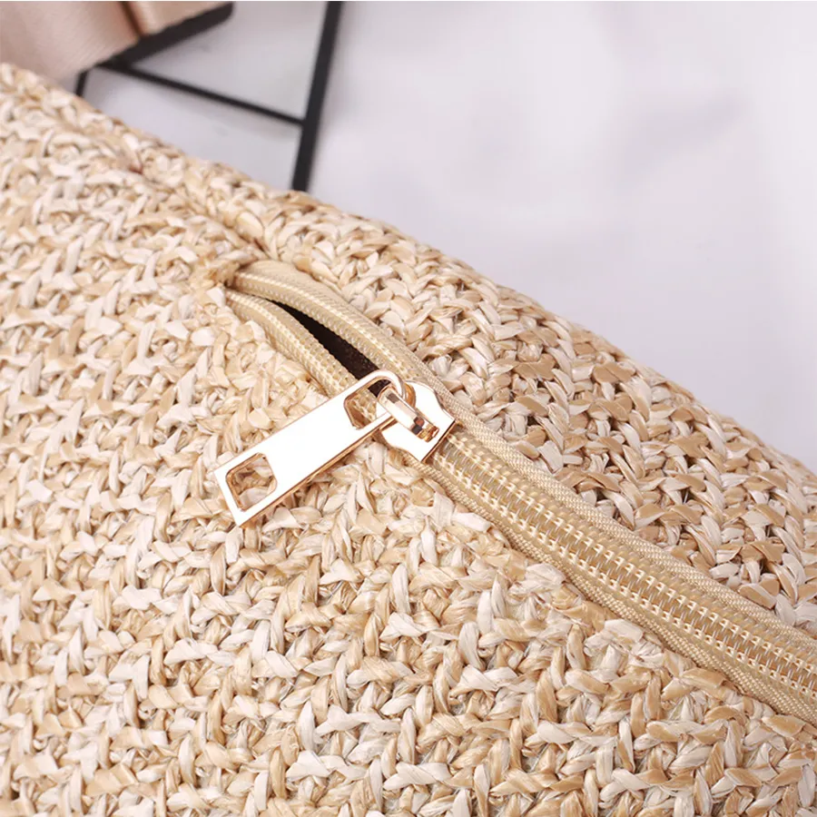 Woven Crossbody Bag Lightweight Summer Straw Chest Pack With Adjustable ...