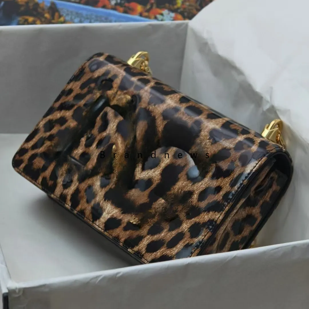 100% Real Leather Shoulder Bags Leopard Print Women Luxury Brand ...